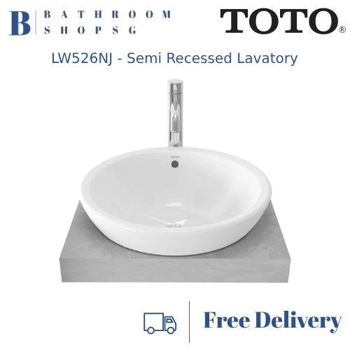 TOTO LW526NJ Semi Recessed Lavatory Basin | Toto Wash Basin Singapore – Bathroomshopsg