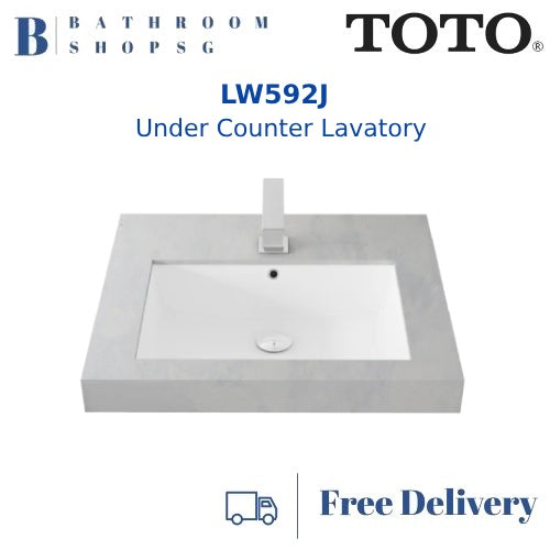TOTO LW592J Under Counter Lavatory with Single Tap Hole Bathroom Sink ...