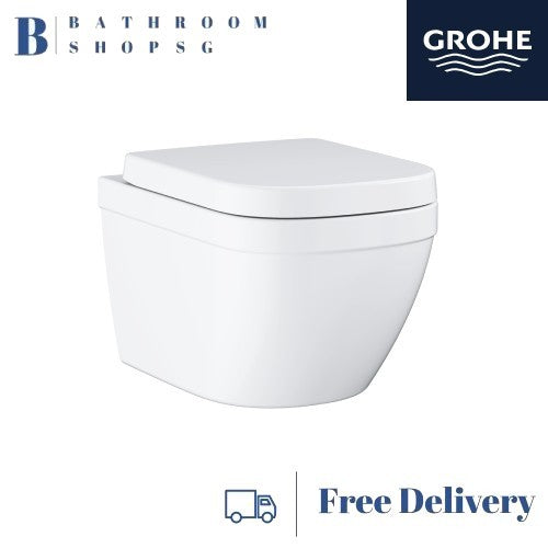 Grohe Eurosmart Wall Hung WC Toilet Bowl 39205000 with Seat and Cover ...